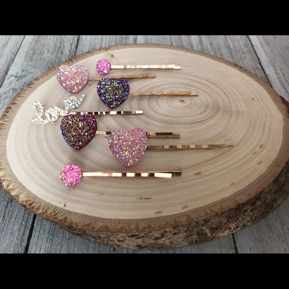 Accessories | Handcrafted Gorgeous Set Of 7 Heart Hair Pins | Poshmark